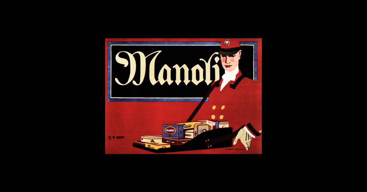 MANOLI CIGARS by Hans Rudi Erdt 1911 German Plakatstil Lithograph ...
