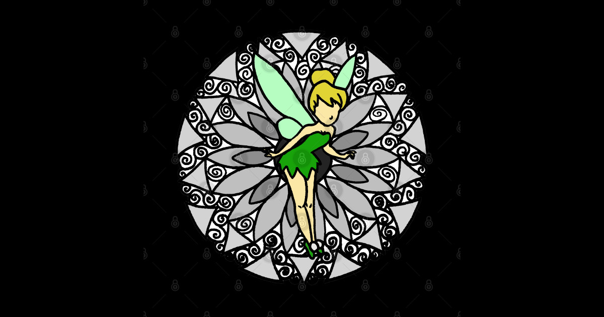Tinkerbell MANDALA - Mandala - Sticker | TeePublic