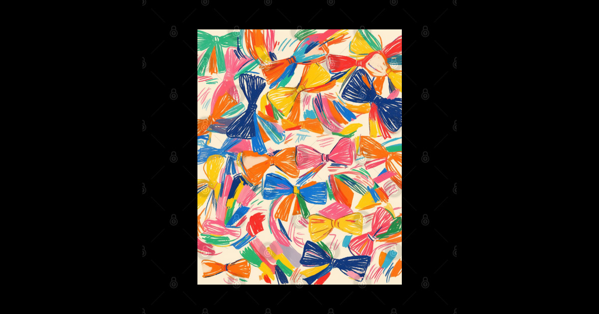 Cute Colorful Bows Pattern - Cute Colorful Bows Pattern - Sticker ...