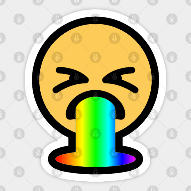 rainbow puke emoji - Rainbow Puke Emoji - Sticker | TeePublic