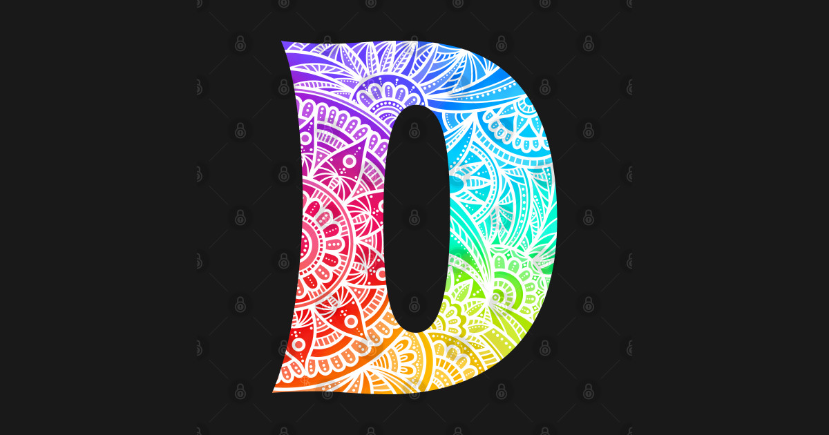 Rainbow Letter D Doodle - Letter D - T-Shirt | TeePublic
