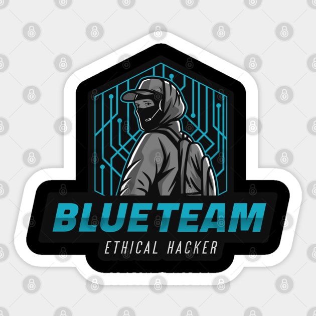 Blue Team | Hacker Design - Blue Team - Sticker | TeePublic