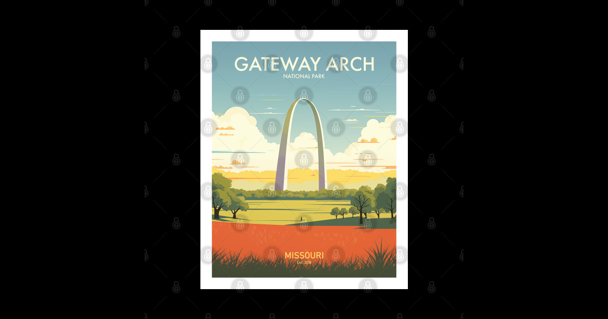 GATEWAY ARCH NATIONAL PARK Art - Gateway Arch National Park - Sticker ...