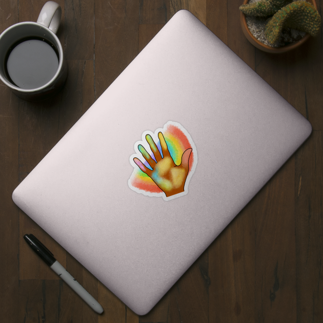 VSCO chalk rainbow hand - Vsco Girl - Sticker | TeePublic