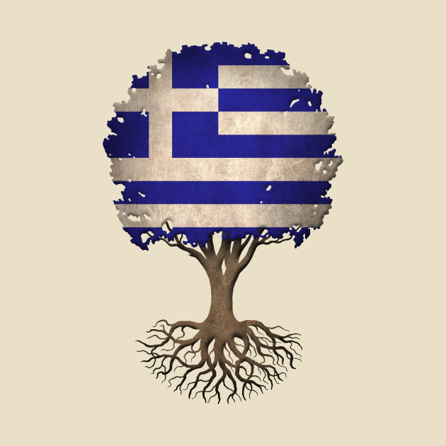 Tree of Life with Greek Flag - Greece - T-Shirt | TeePublic