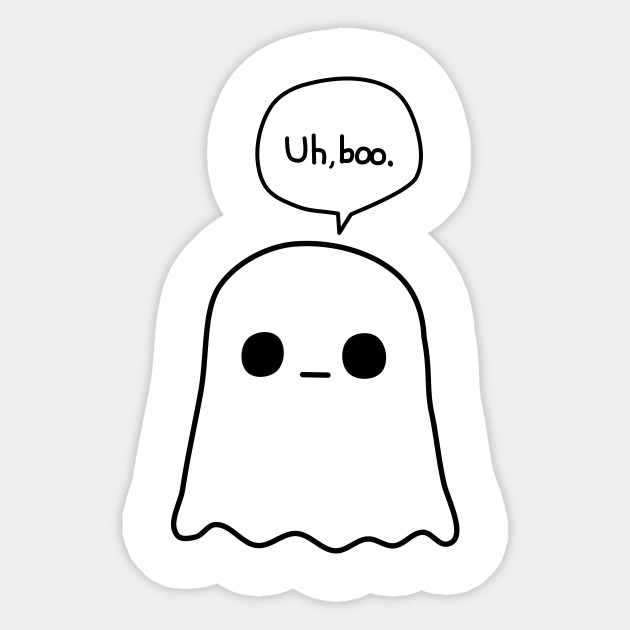 Awkward Ghost - Cute Ghost - Sticker | TeePublic