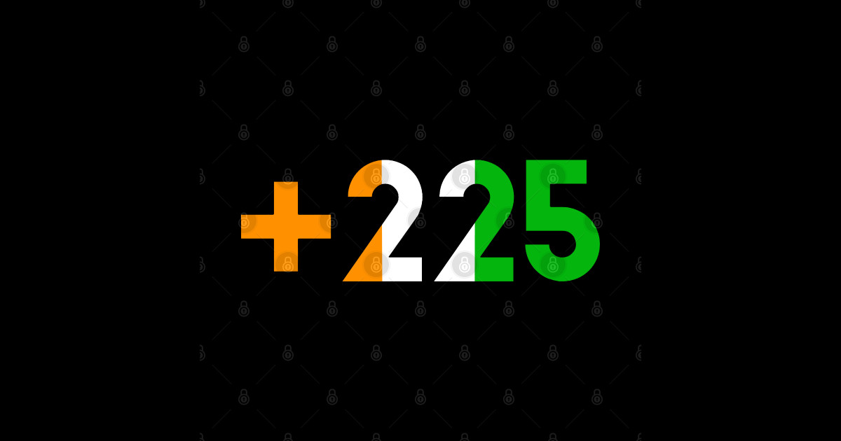 Cote d'Ivoire +225 Country calling code - Ivory Coast - Sticker | TeePublic