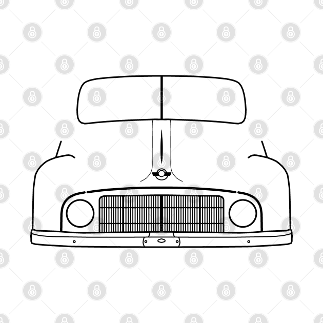Morris Minor MM classic car outline (black) - Morris - Long Sleeve T ...