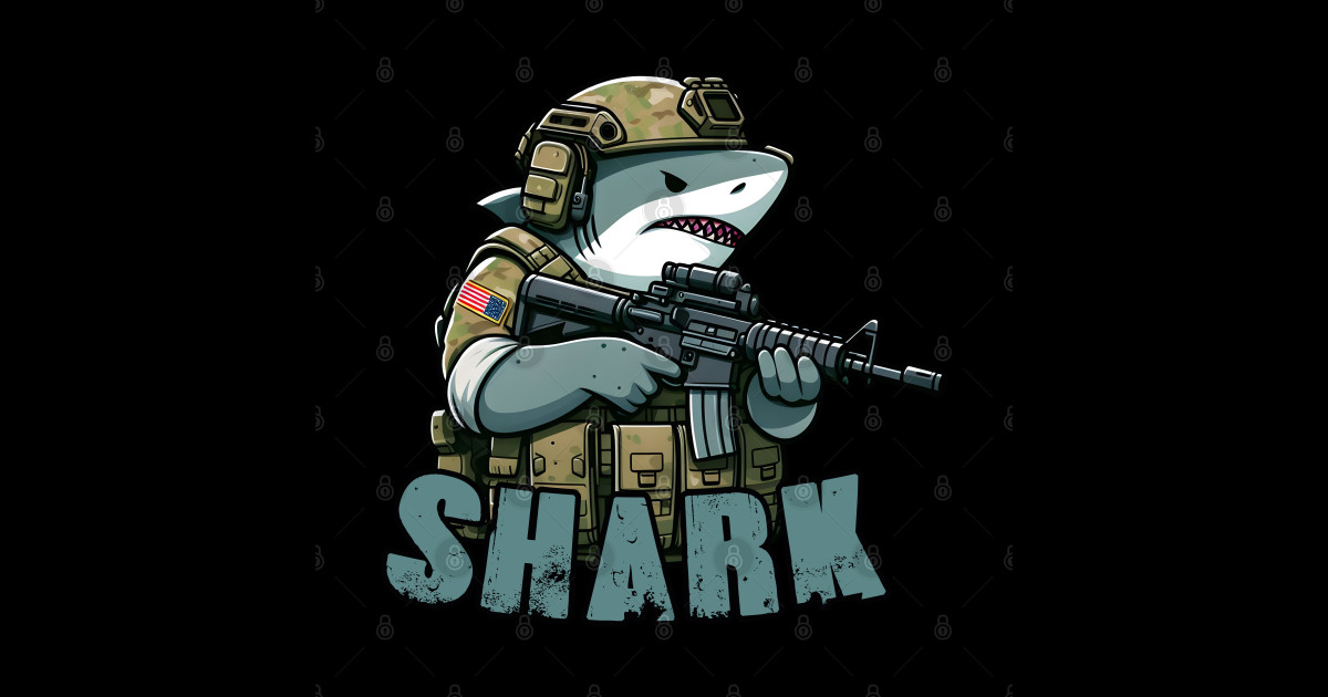 Tactical Shark - Shark - Posters and Art Prints | TeePublic