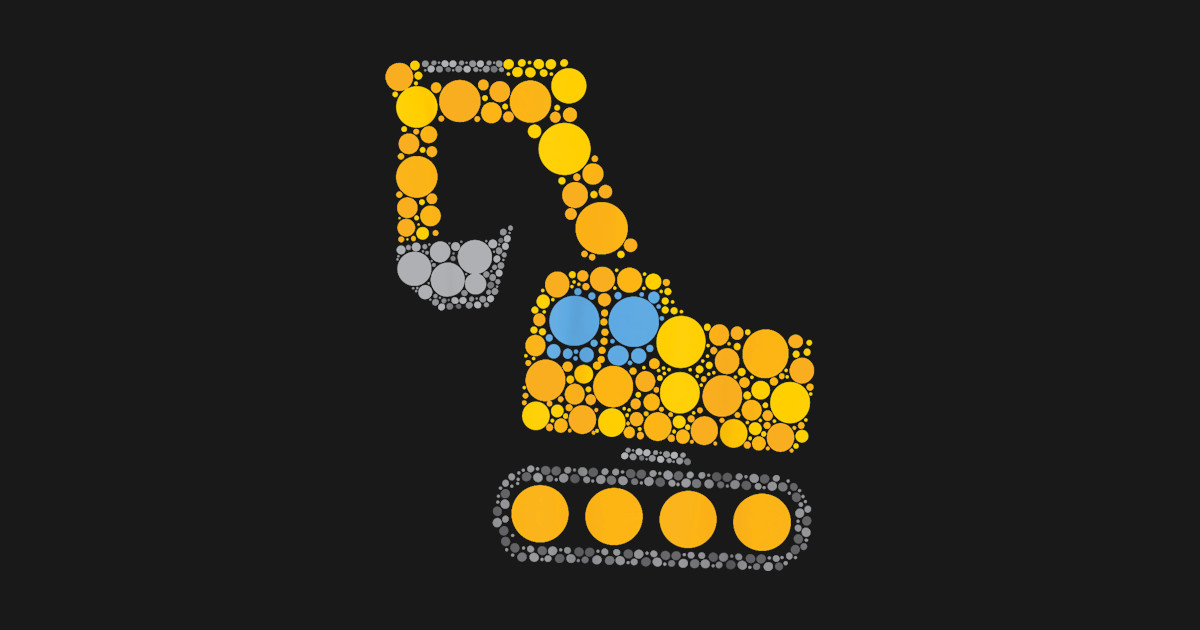 Polka Dot Excavator Construction Digger Dots Day - Dot Day 2024 Art Teacher Kid Gift - T-Shirt ...