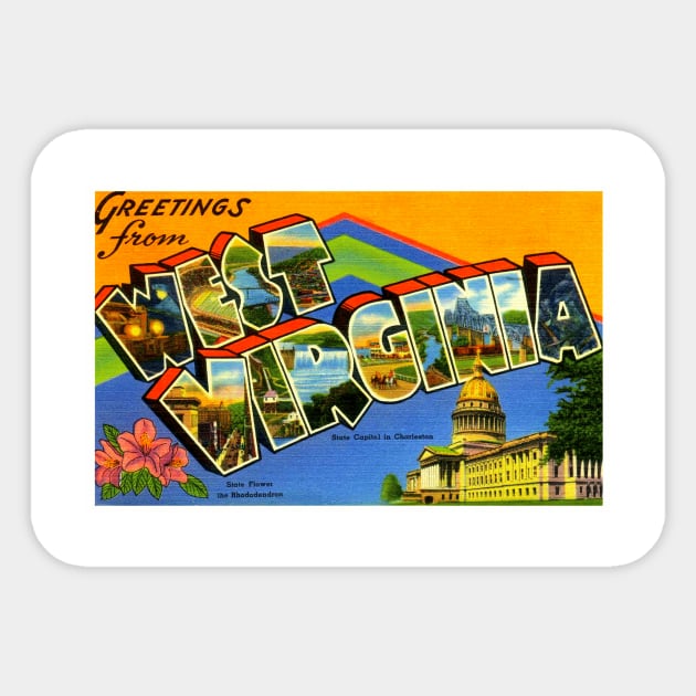 Greetings from West Virginia - Vintage Large Letter Postcard - Vintage ...