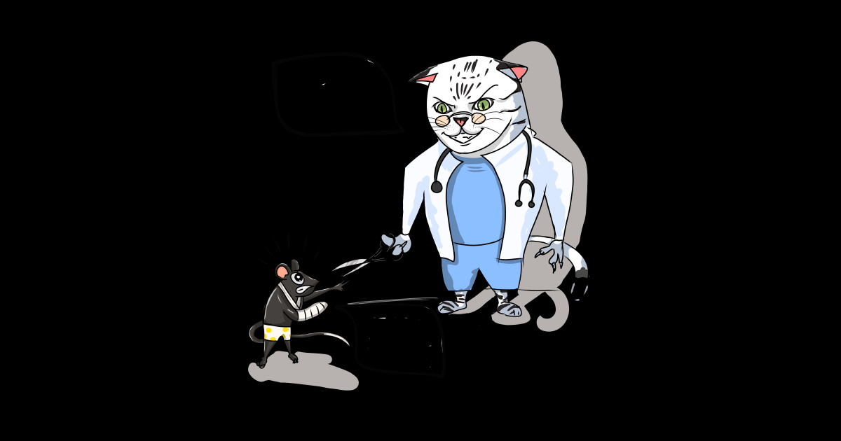 Cat and rat cartoon - Animal Doctor - Sticker | TeePublic