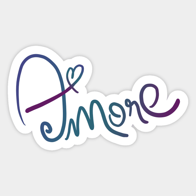 amore lettering design - Love Lettering Design - Sticker | TeePublic