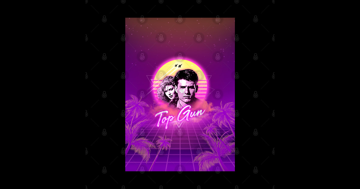 Top Gun 80's Retro Vaporwave - Top Gun - Tapestry | TeePublic