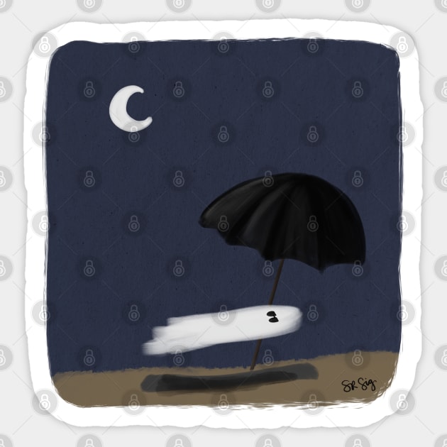 Ghost Beach Trip - Cute Ghost - Sticker | TeePublic