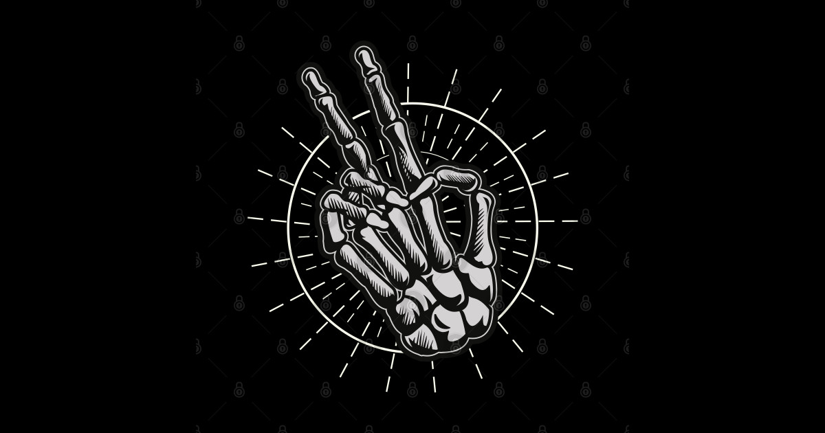 skeleton hand - Skeleton Hand - Sticker | TeePublic