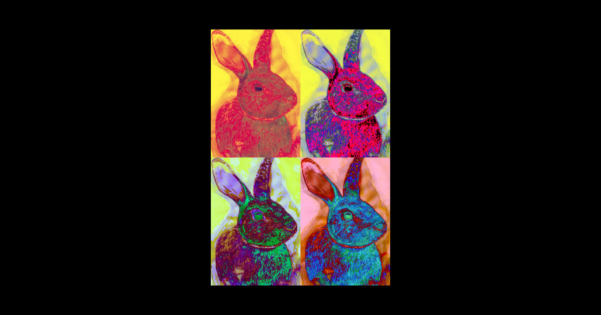 Pop Art Neon Rabbits - Rabbit And Bunny - Sticker | TeePublic
