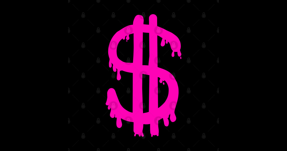 preppy pink money symbol - Preppy - Sticker | TeePublic