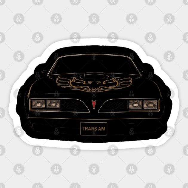 1978 Pontiac Trans Am Front View with Gold Firebird Hood Art - Trans Am ...