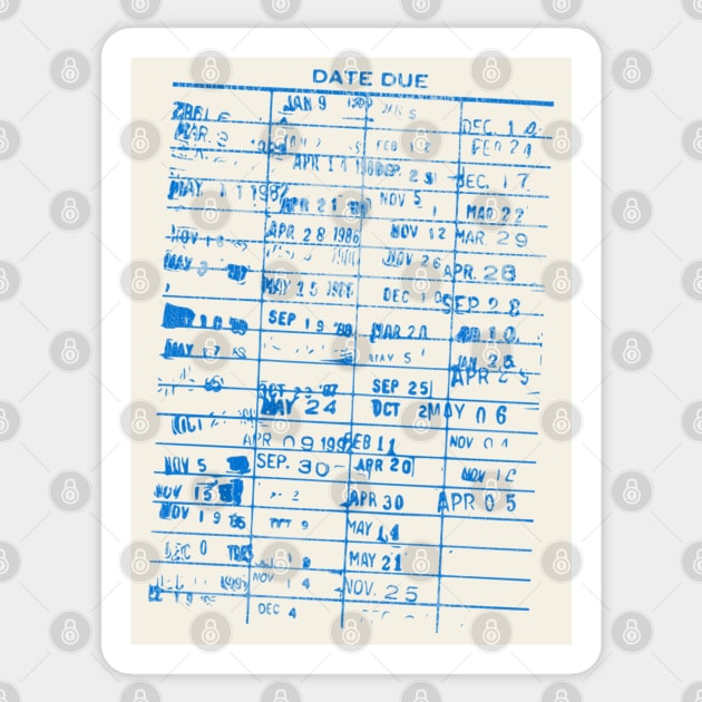Vintage Library Book Cards Due Dates - Reading Lover - Sticker | TeePublic