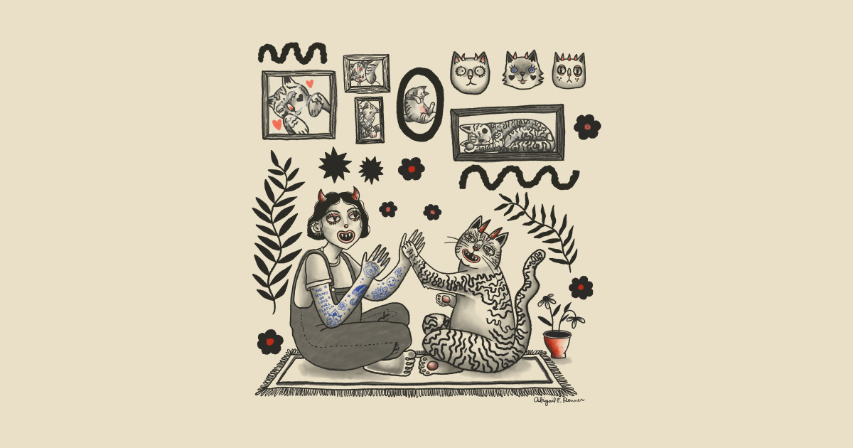Playing Patty Cake with my Cat - Cats - T-Shirt | TeePublic