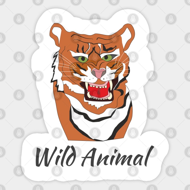 Wild Animal Tiger - Wild Animal - Sticker | TeePublic