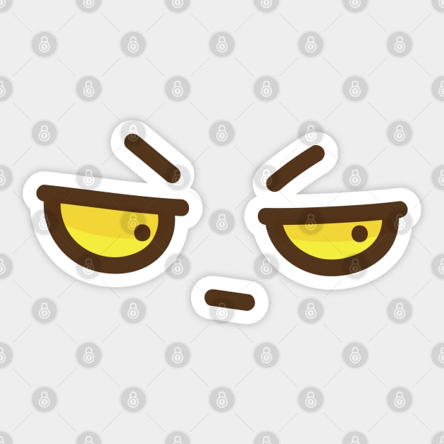 Unamused Cute Face - Unamused - Sticker | TeePublic