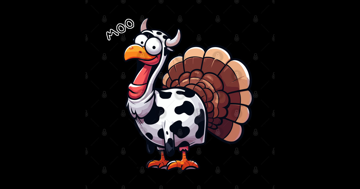 Turkey Moo funny thanksgiving day - Thanksgiving - Sticker | TeePublic