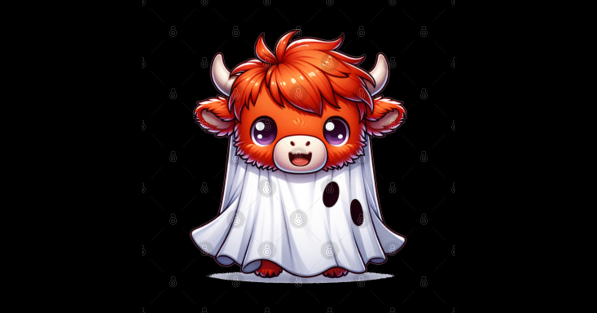 Adorable Baby Highland Cow in Halloween Ghost Costume - Highland Cow ...