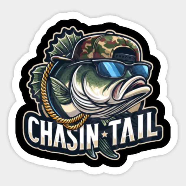 Bass Chasin' tail - Fishing - Sticker | TeePublic