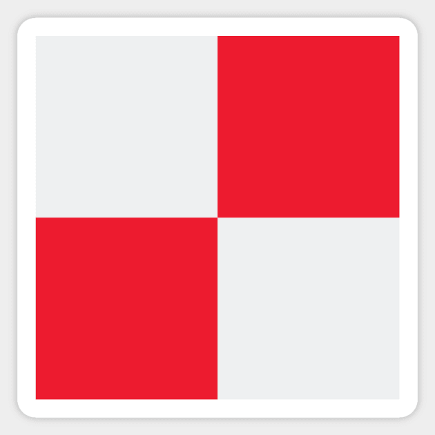 Derry City Red and White Checkered Fan Flag - Dcfc - Sticker | TeePublic