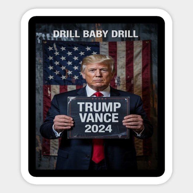 Drill Baby Drill Mugshot Trump 2025 Flag Middle Finger Vance - Drill ...
