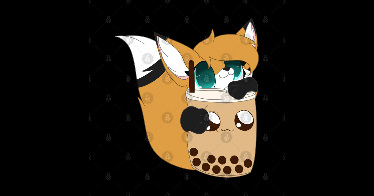 Boba Plush Fox - Boba Milk Tea - Magnet | TeePublic
