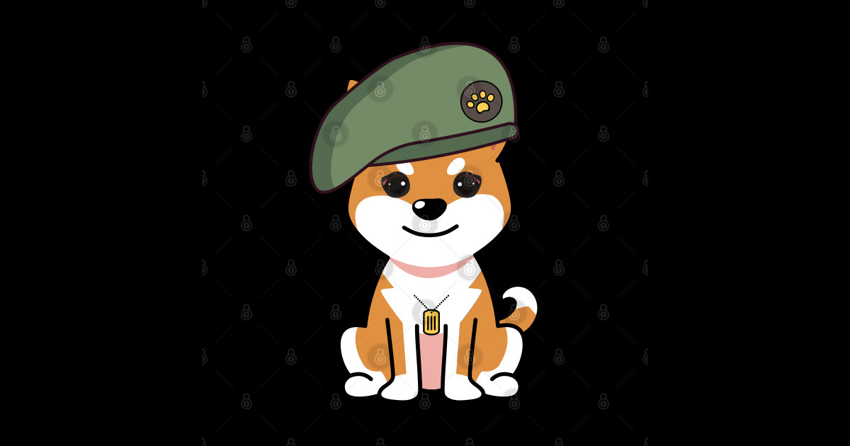 Green Beret orange dog - Shiba Inu - Sticker | TeePublic