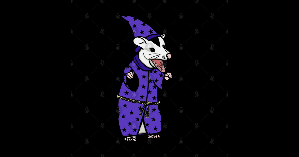 Angry Possum Wizard - Opossum - Sticker | TeePublic
