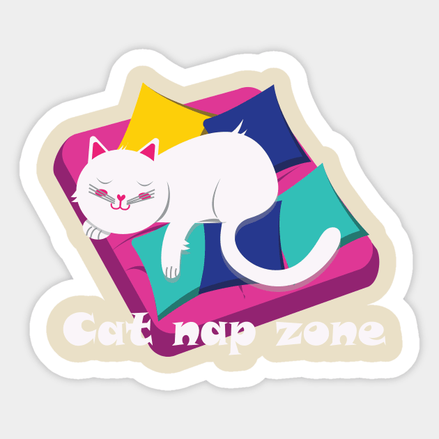 Cat nap zone - Cats - Sticker | TeePublic