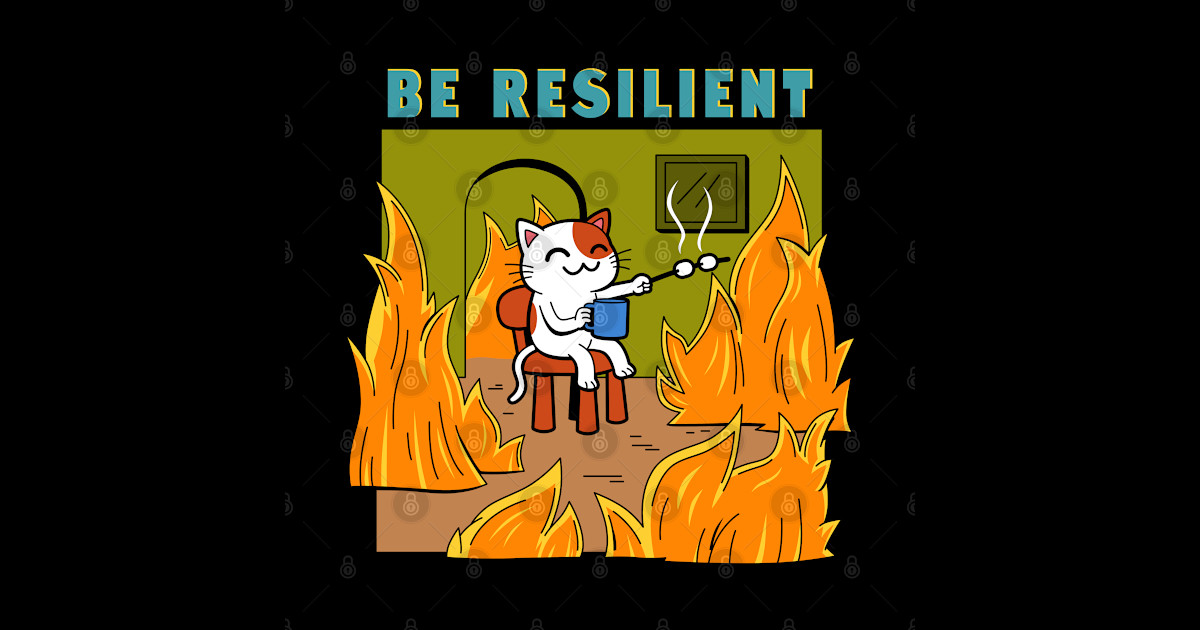 Funny Cute Existential Dread Cat Resilient Meme - Funny - Sticker ...