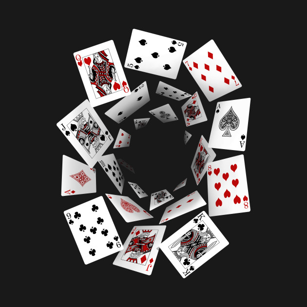 Falling Cards - Playing Cards - T-Shirt | TeePublic