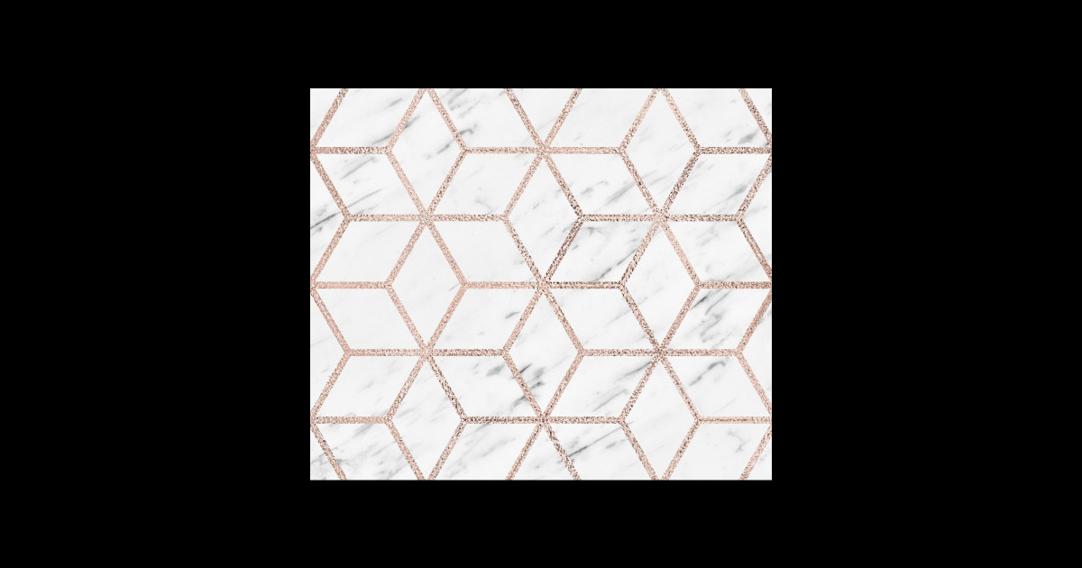 Olympia rose marble geometry - Rose Gold Marble - Sticker | TeePublic