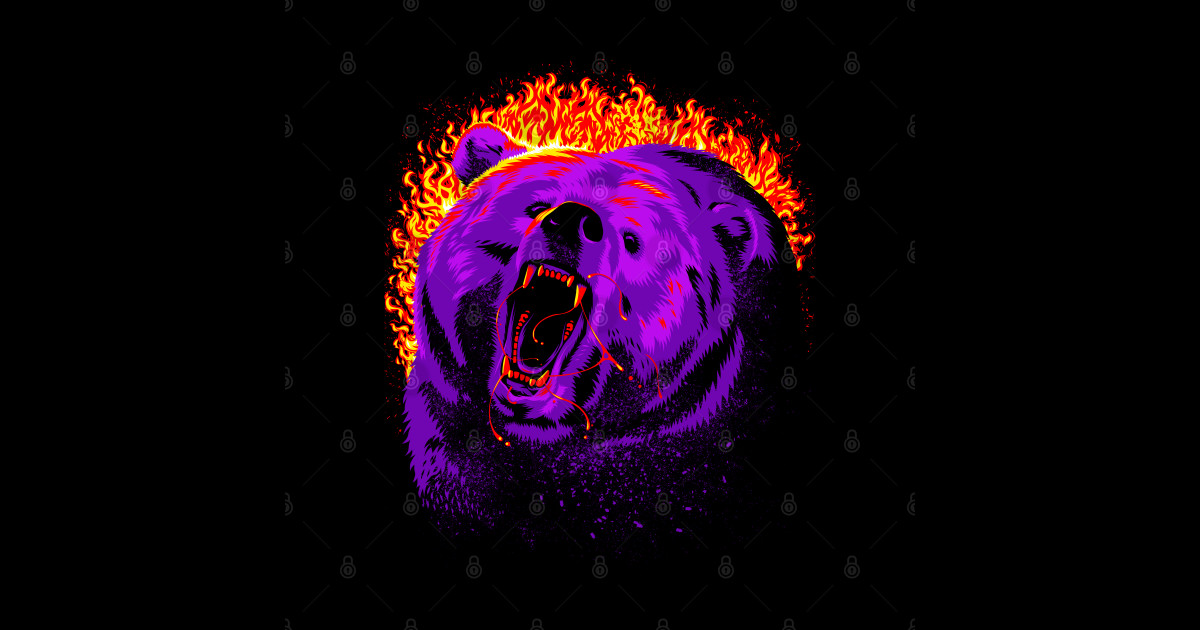 Fire bear - Bear - Sticker | TeePublic