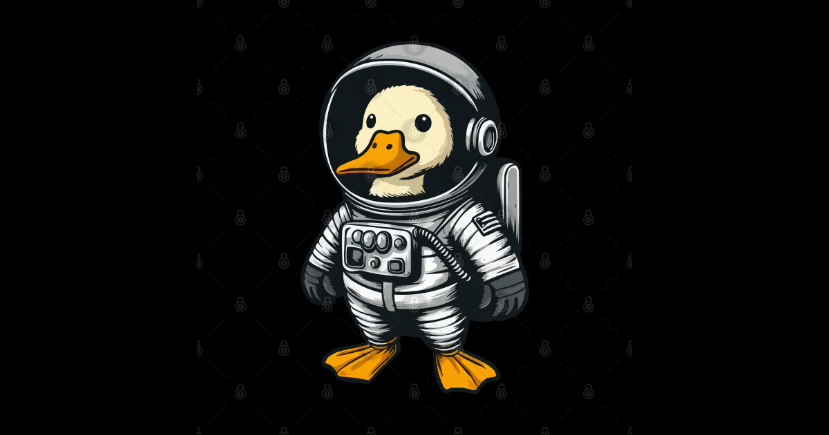 Cute Space Duck - Duck Lover - Posters and Art Prints | TeePublic