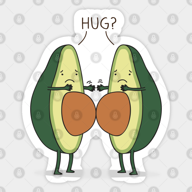 Avocado Hug - Love - Sticker | TeePublic