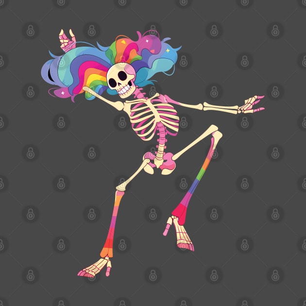 Dancing Skeleton Rainbow - Dancing Skeleton - T-Shirt | TeePublic