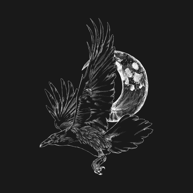 Raven in Flight - Raven - T-Shirt | TeePublic