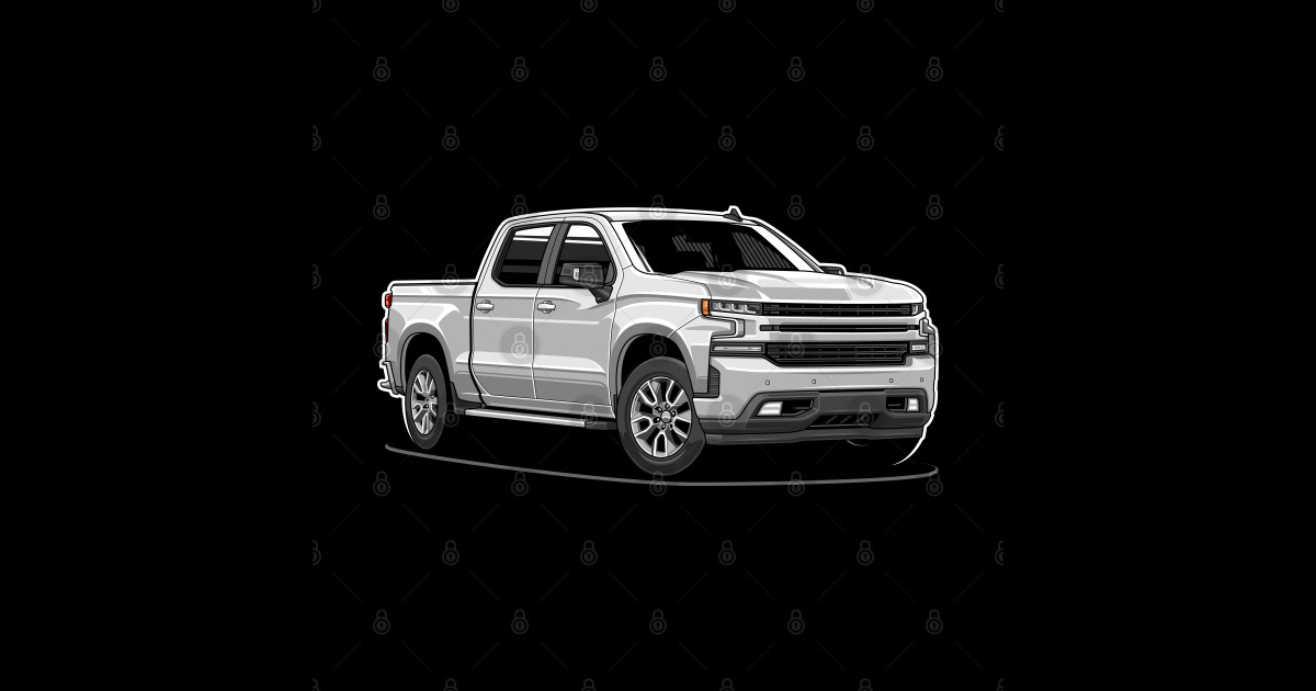 Silverado Truck 1500 (White) - Chevy Silverado - Sticker | TeePublic