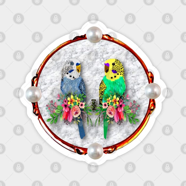 Budgerigars aka Parakeets - Parakeets - Magnet | TeePublic