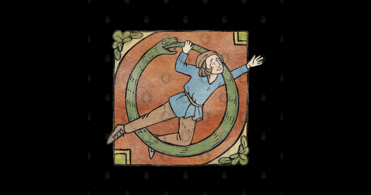Medieval Hoop Snake! - Cryptid - Sticker | TeePublic