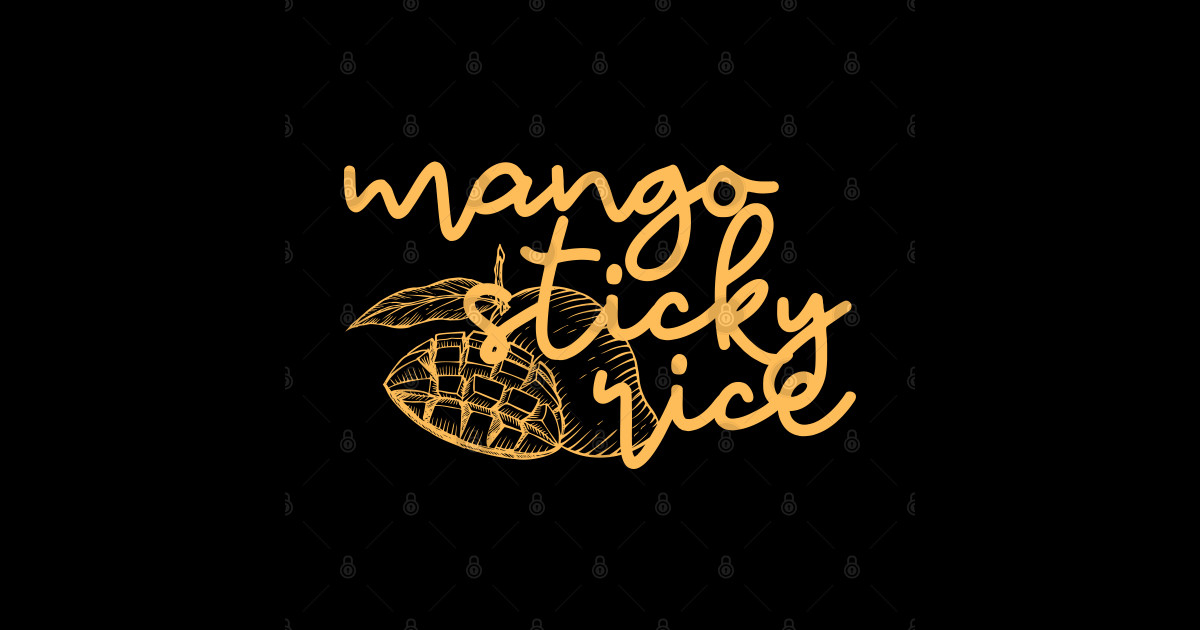 mango sticky rice - Thai mango yellow orange - with sketch - Mango ...