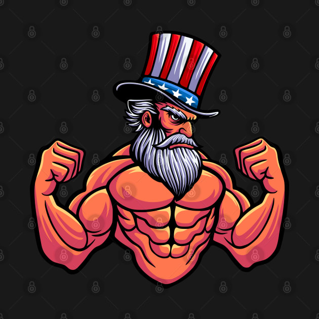 Muscular Uncle Sam - Uncle Sam - T-Shirt | TeePublic