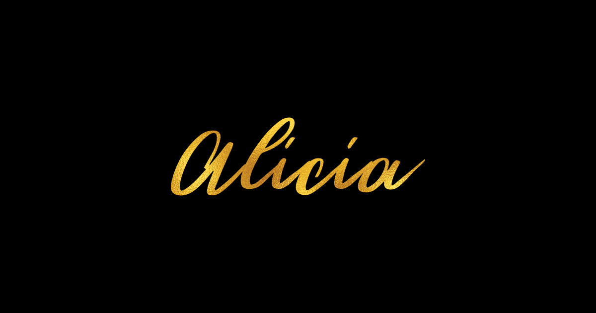 Alicia Name Hand Lettering in Faux Gold Letters - Alicia - Sticker ...